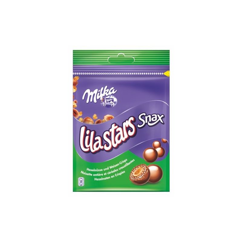 Milka lilastars Snax 150g (Haselnüsse und Weizen-Crisps)