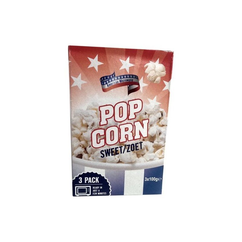 American Mikrowellen Popcorn süß, 3 x 100g (Microwave Popcorn Zoet)