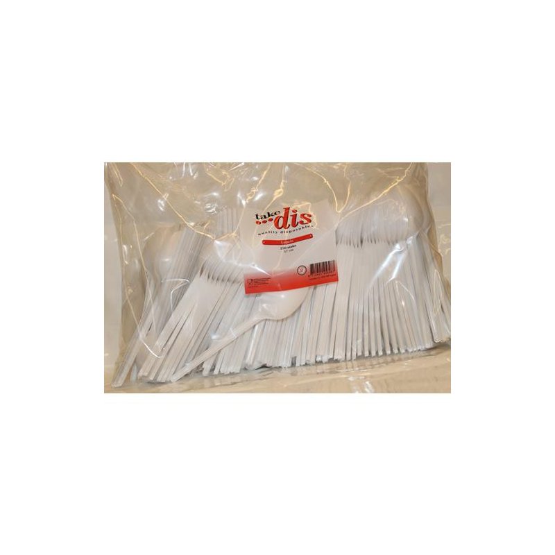take dis Lepel 17cm, 250 Stück (Kunststoff Löffel, weiß)