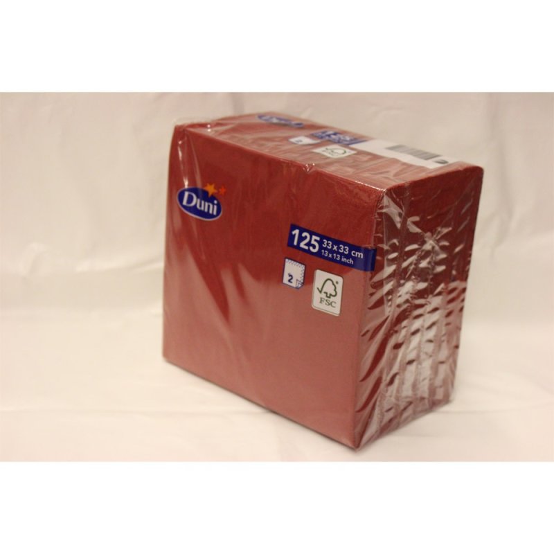 Duni Servietten (Tissue), bordeuax, 2 lagig, 33 x 33cm, 125 Stck.
