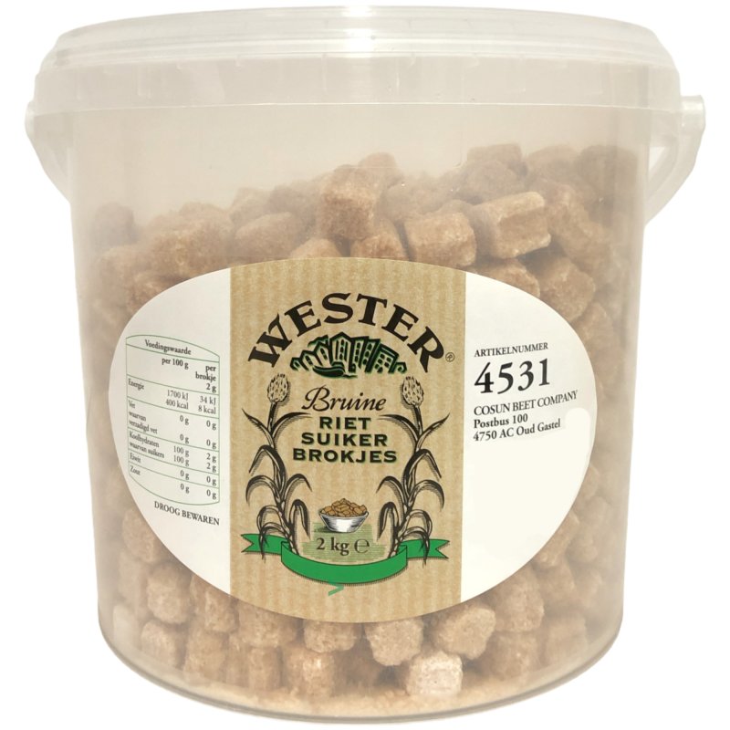 Wester Rohrzuckerwürfel Bruine Riet Suiker Brokjes 1er Pack (1x2kg Ei