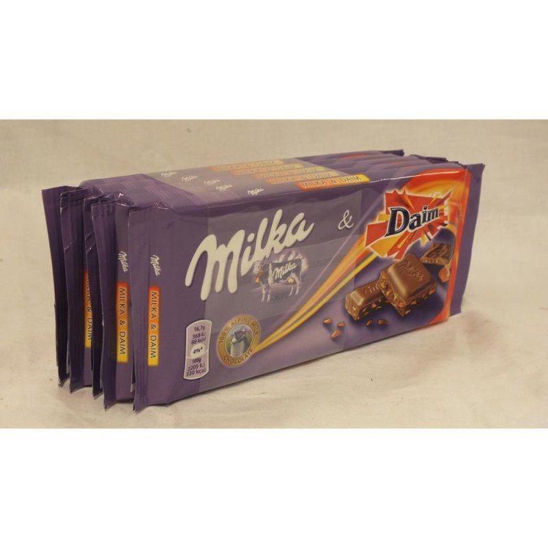 Milka Schokoladen-Tafel & Daim, 5 x 100g (Milkaschokolade mit Daim-Sp