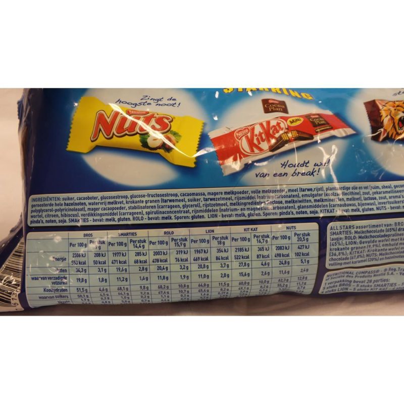 Nestlé All Stars Minis 28 Stck, 434g Beutel (Smarties, Rolo, KitKat,