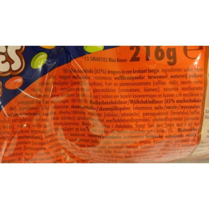 Smarties Mini 216g Beutel von Nestle (Schokolinsen)