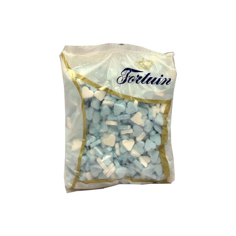 Fortuin Mini Pepermunthartjes Blauw-Wit 1000g Beutel (kleine Pfefferm