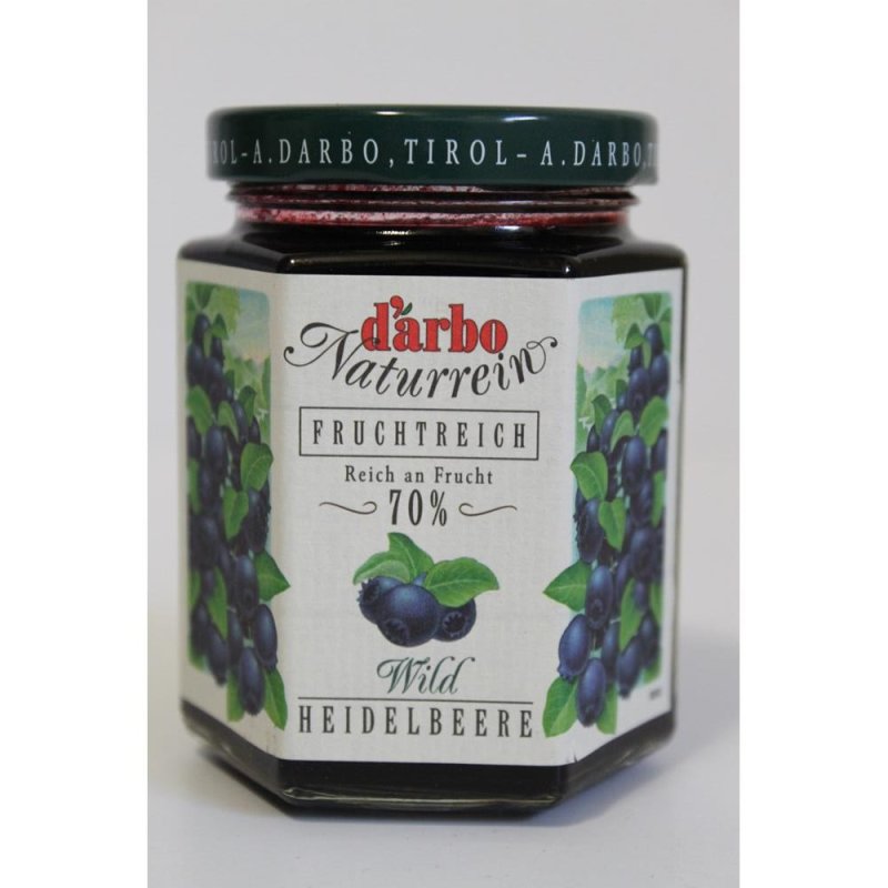 Darbo Naturrein Fruchtreich Konfitüre Wildheidelbeer (200g Glas)