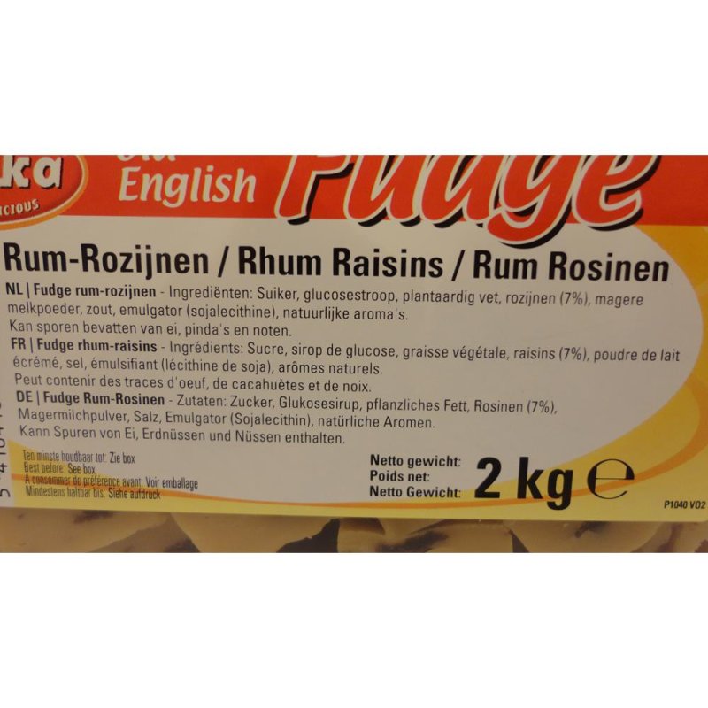 Lonka Old English Fudge Rum-Rozijnen 2kg Dose (Rum Rosinen-Fondant)