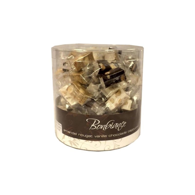 Bonbiance amandel nougat vanille chocolade cappucino 700g Runddose (M