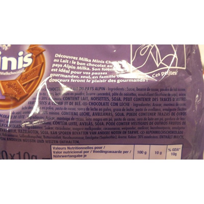 Milka Minis Chocolat au lait 20 x 10g Beutel (Vollmilchschokolade min