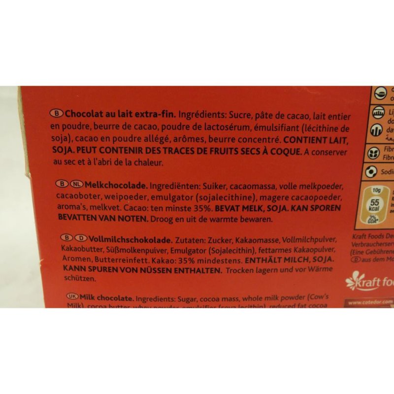 Côte d'Or Mignonnette Lait-Melk 120 x 10g Packung (Vollmilchschokolad