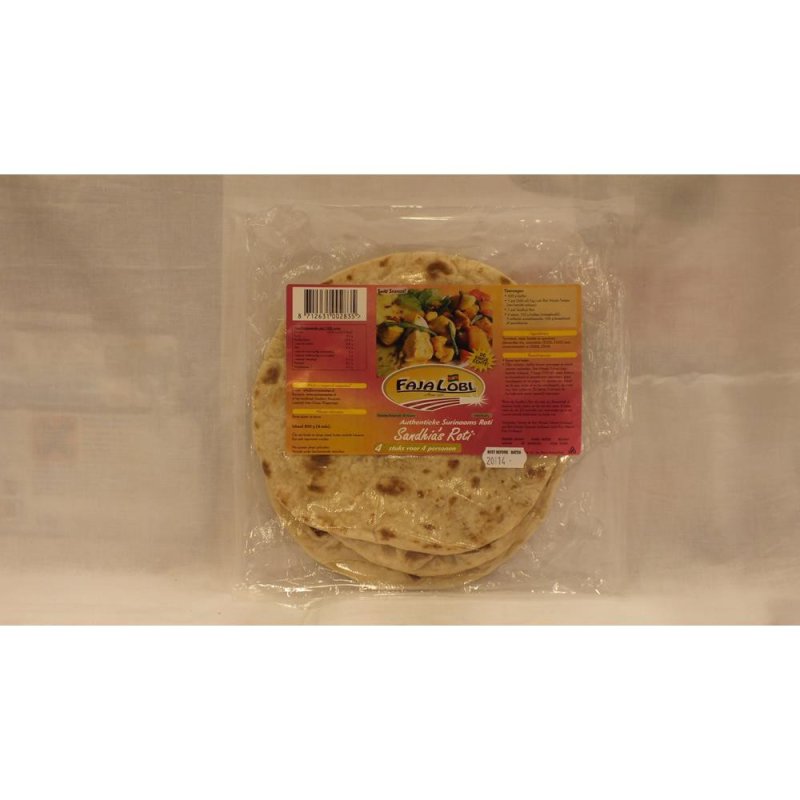 Faja Lobi Sandhia's Roti 200g Packung (Ungefülltes Surinamisches Brot