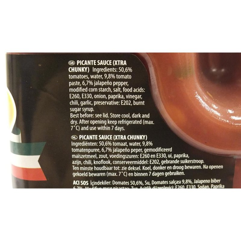 Corny Bakers Picante Sauce Xtra Chunky 2000g Flasche (Pikante Sauce e