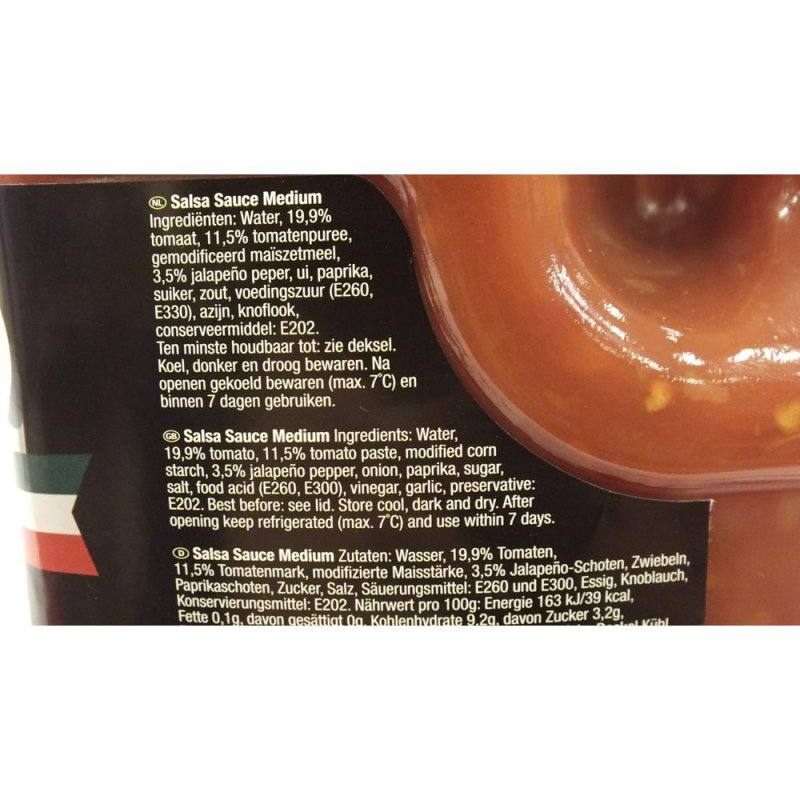 Corny Bakers Salsa Sauce Medium 2000g Flasche