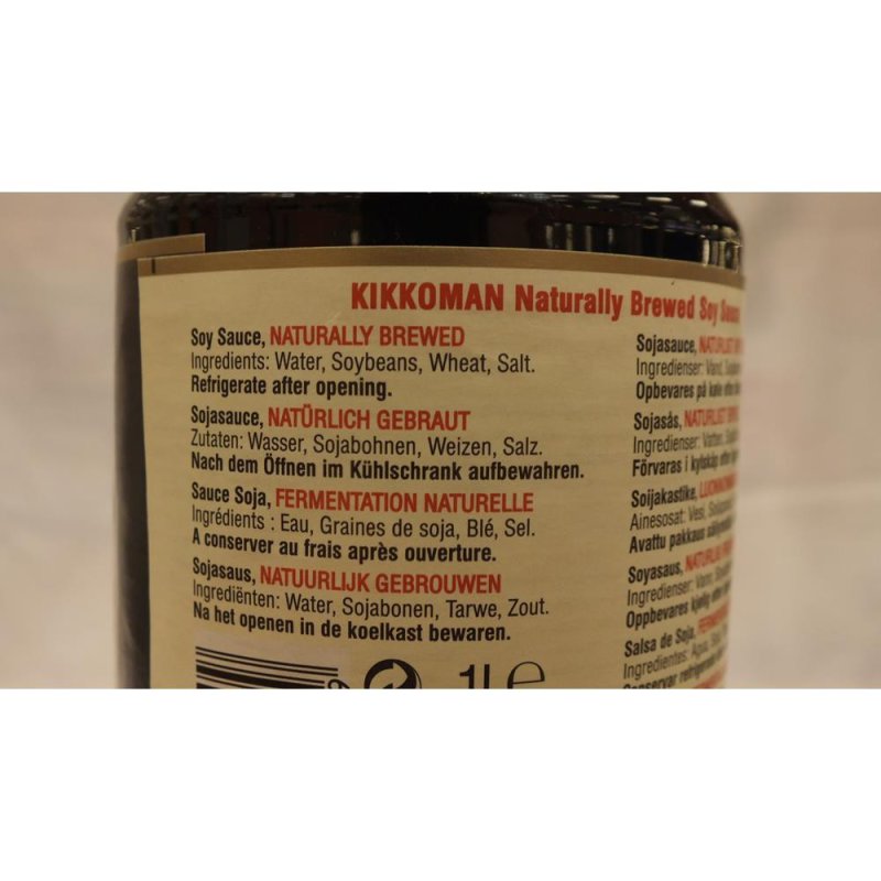 Kikkoman Naturally Brewed Soy Sauce 1000ml Flasche (Soja Sauce)