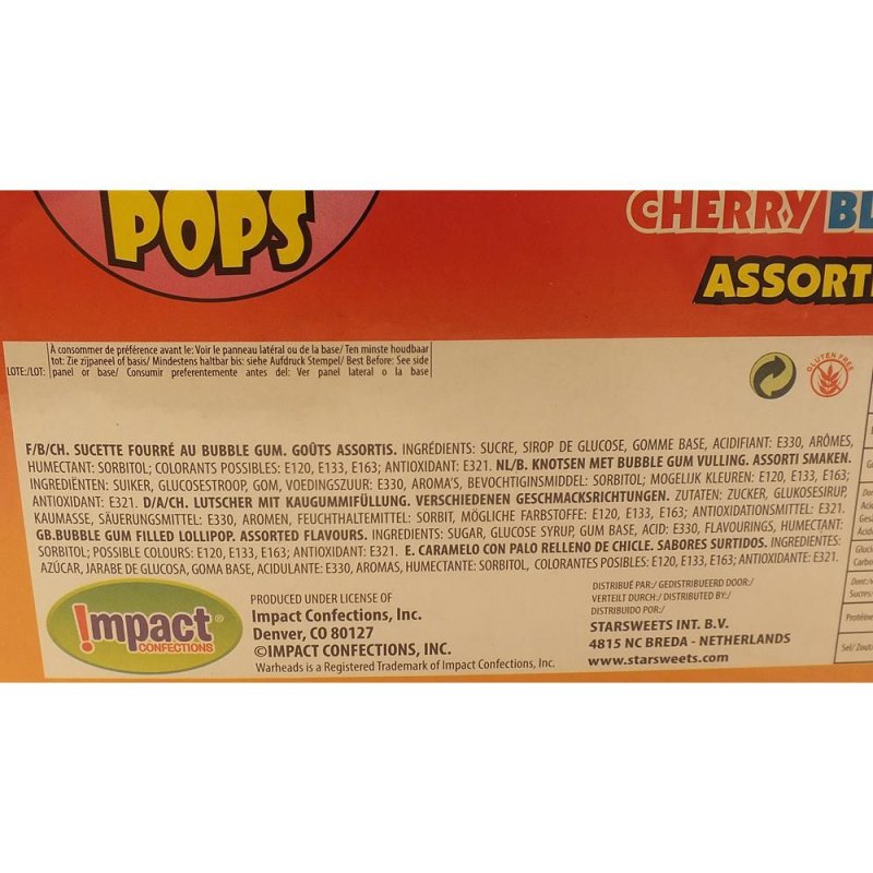 Fiesta Mega Warheads Super Sour Bubble Gum Pops (Supersaure Kaugummi