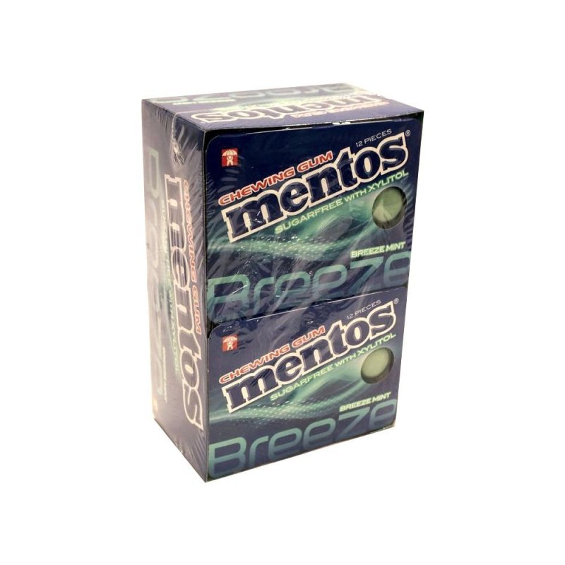 Mentos Pure Fresh Breeze Mint Kaudragees 12 x 9 Stck. Packung (mit Xy