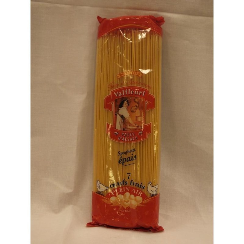 Valfleuri Pates D'Alsace Spaghetti épais 500g Packung (Dicke Spaghett