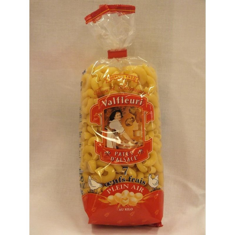 Valfleuri Pates D'Alsace Coudes Rayés 250g Packung (Bogennudeln)