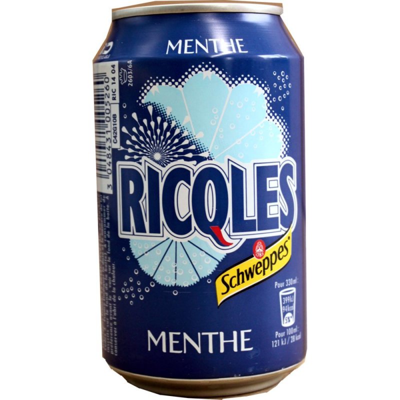 Schweppes RICQLES Menthe 24 x 0,33l Dose IMPORT (Minzgetränk mit Kohl
