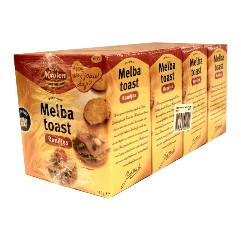 Van der Meulen original Melba Toast Rondjes 4 x 110g Packung