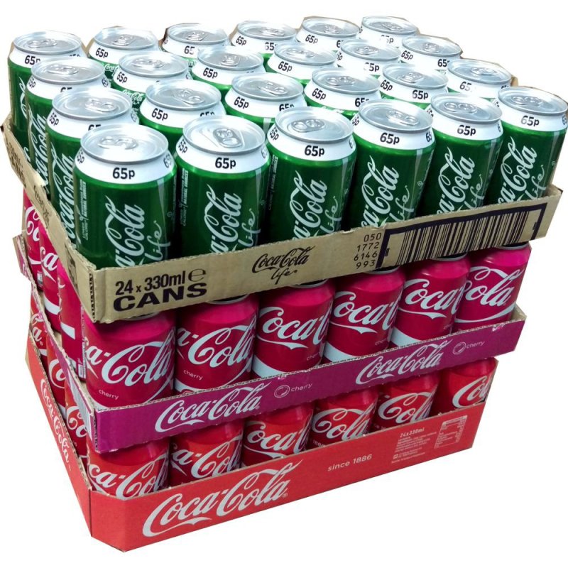 Coca Cola Original, Coca Cola Cherry & Coca Cola Life je 24 x 0,33l D