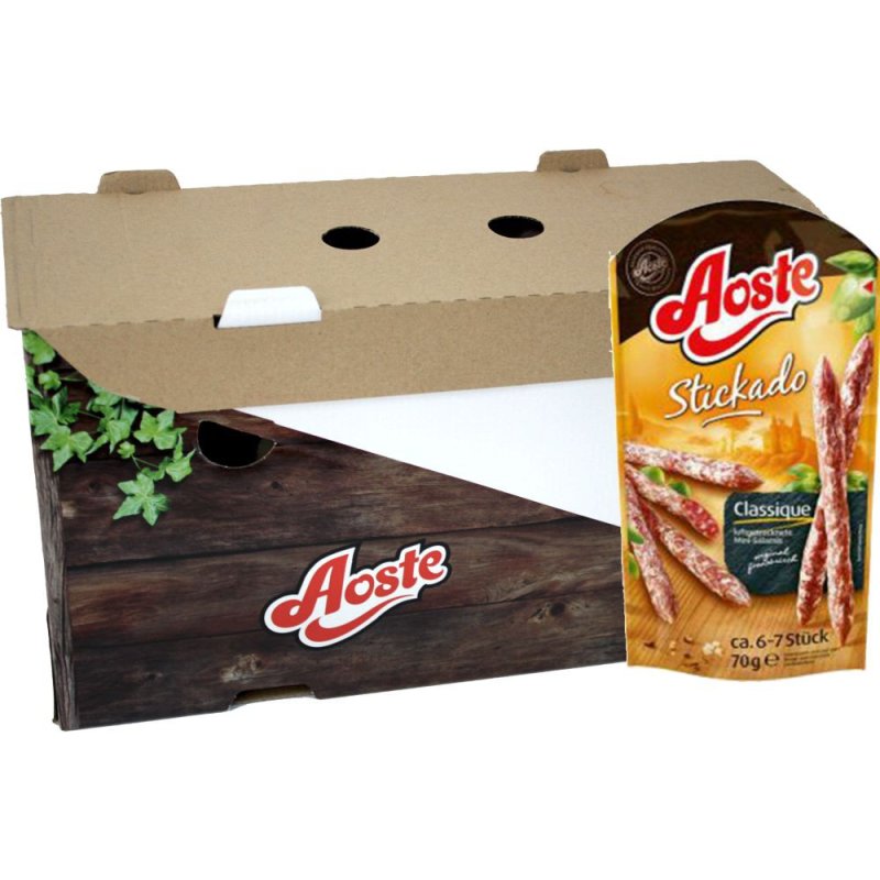Aoste Stickado Nature Classique 12 x 70g Packung (Salami klassisch)