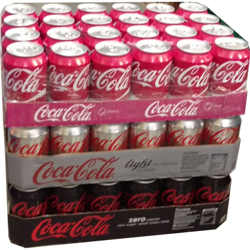 Coca Cola Cherry, Coca Cola Light & Coca Cola Zero je 24 x 0,33l Dose