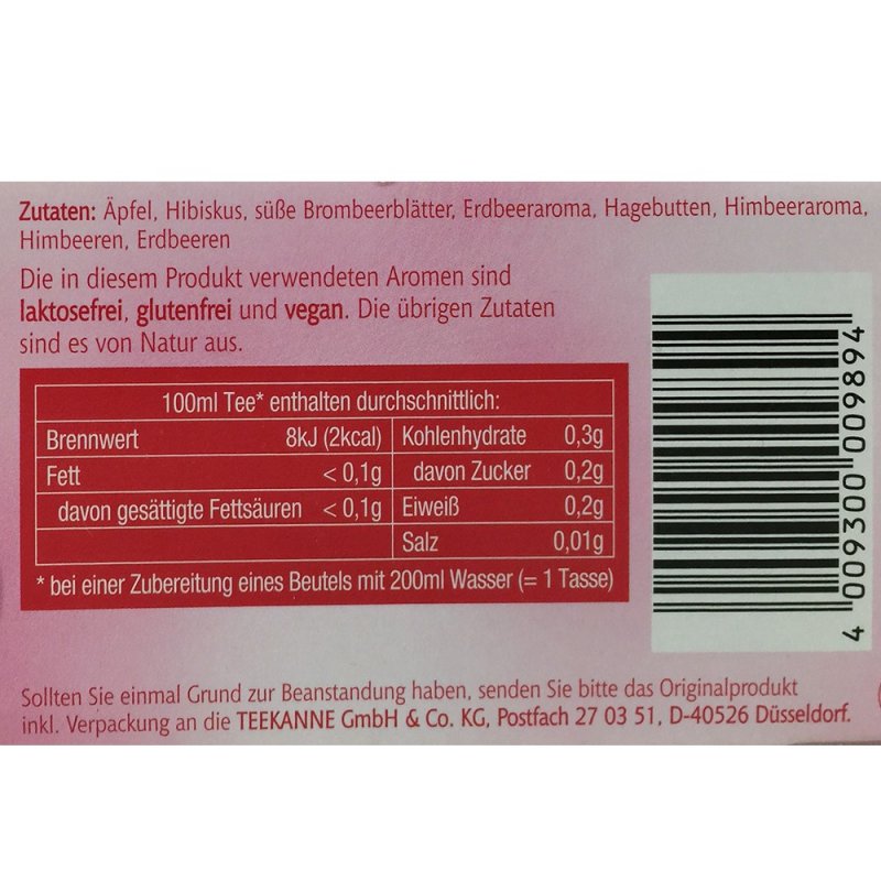 Teekanne Früchtetee Prinzessin Lillifee (20x2,75g Packung)