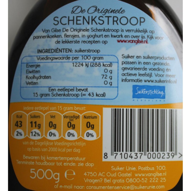 Van Gilse De Originele Schenkstroop 6 x 500g Karton (Sirup)