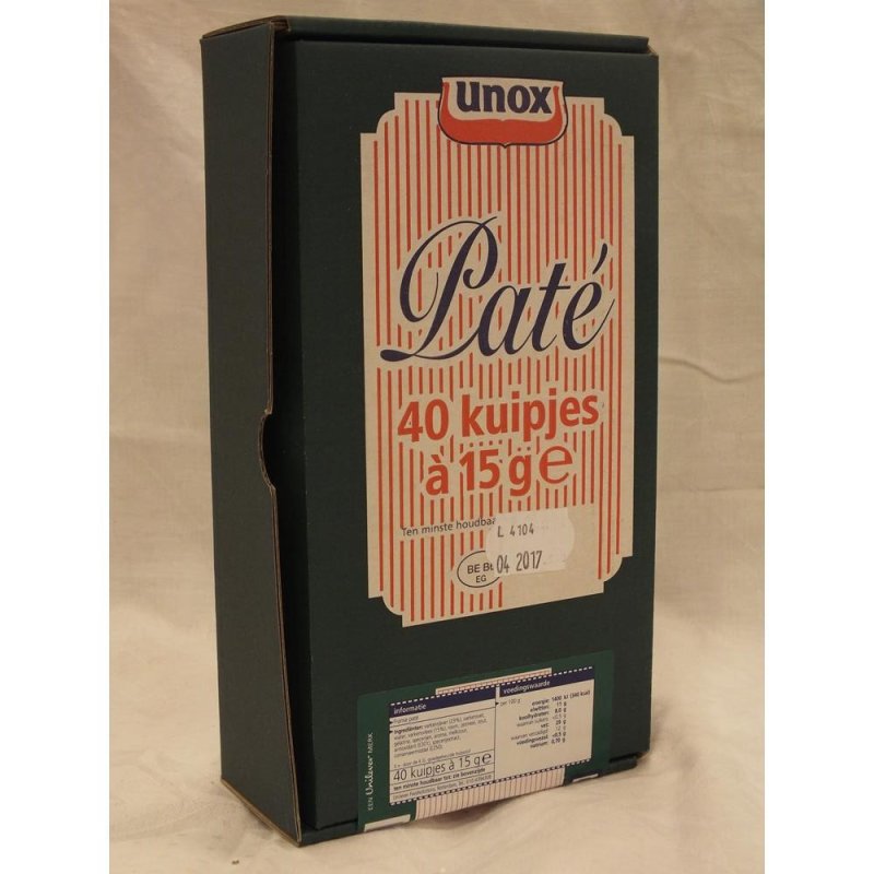 Unox Franse Paté 40 x 15g Packung (Französische Leberpastete)