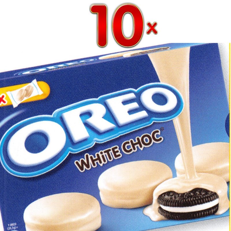 Oreo Cookie White Choc 10 x 246g Packung (Oreo-Keks umhüllt mit weiße