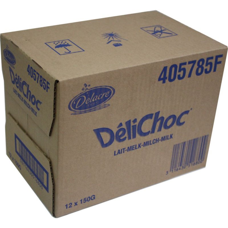 Delacre DeliChoc Lait 12 x150g Packung (Vollmilchschokolade mit Keks)