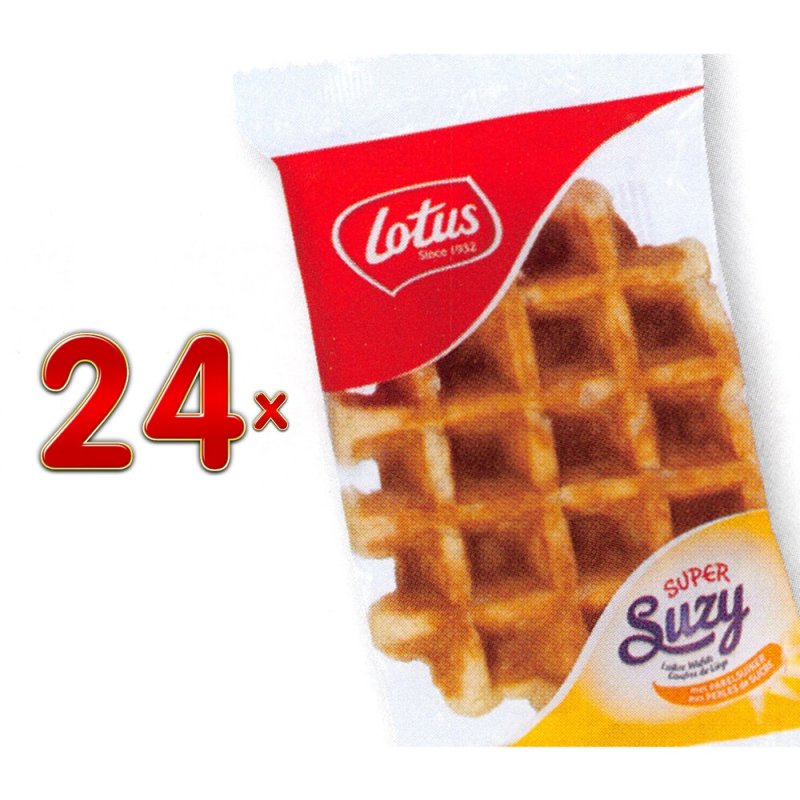 Lotus Suzy Super Gaufres de Liège aux Perles de Sucre 24 x 90g Packun