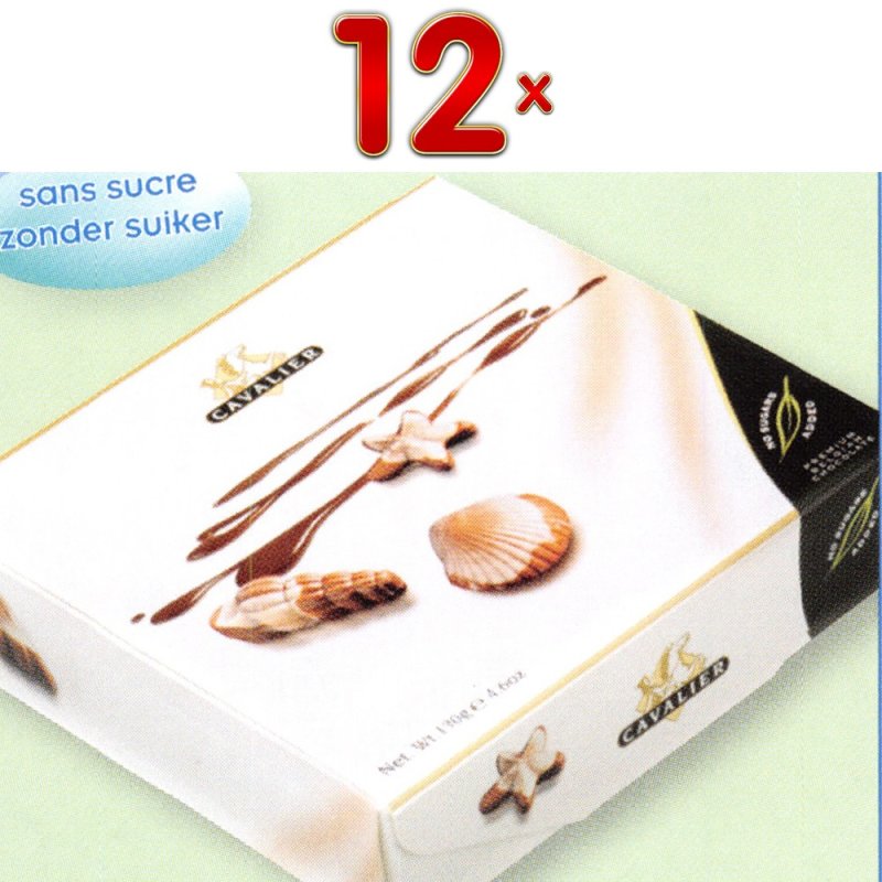 Cavalier Boite Fruits de Mer sans sucre 12 x 130g Packung (Schokolade