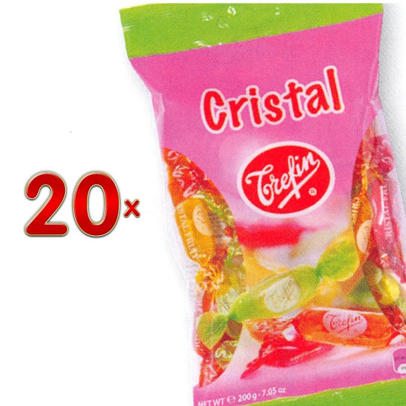 Trefin Cristal Fruit Sachets 20x200g Packung (Kaubonbons mit Fruchtge