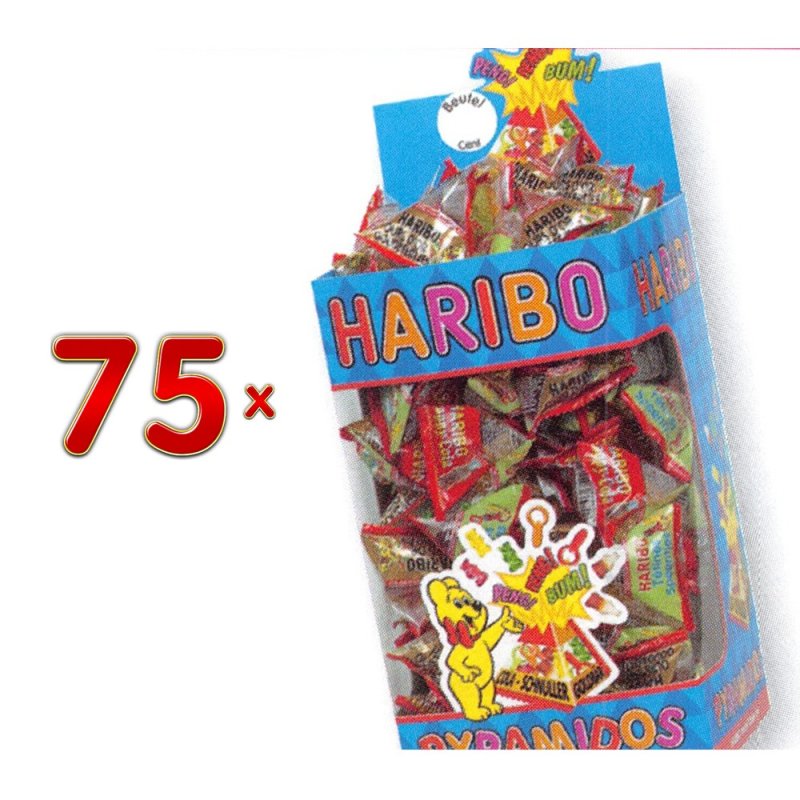 Haribo Pyramidos Mini Sachet 75 x 10g Packung (bunter Fruchtgummi-Mix