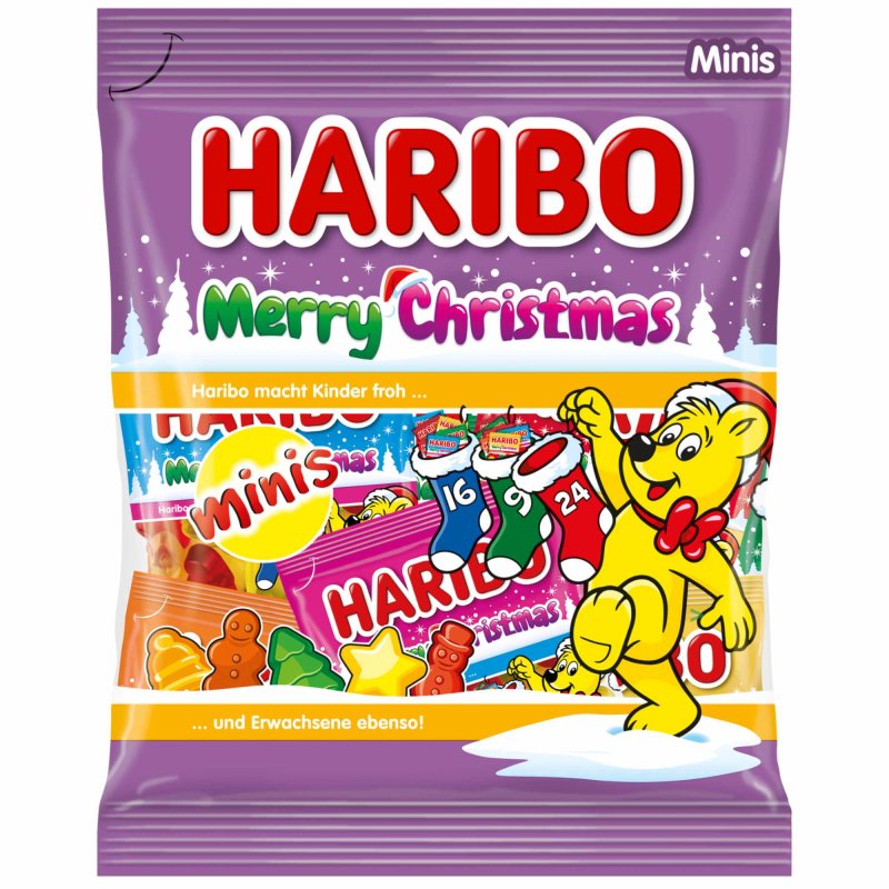 Haribo Merry Christmas Weihnachtsfruchtgummitütchen (250g Beutel)