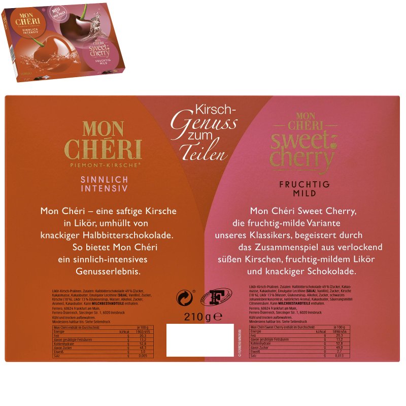 Ferrero Mon Cheri Mix Pack (classic & sweet Cherry) 20 Pralinen (210g
