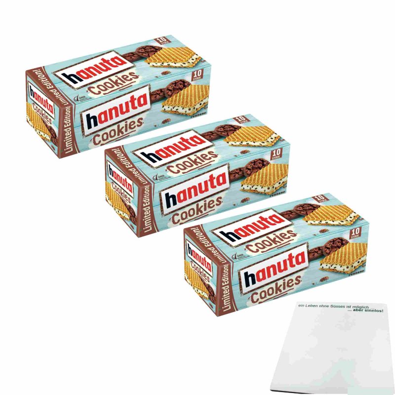 hanuta cookies limited Edition 3er Pack (3x220g Packung) + usy Block