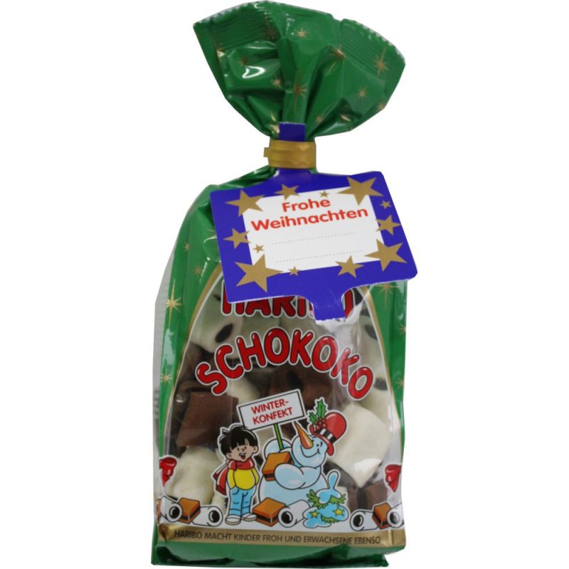 Haribo Schokoko Lakritz-Winter-Konfekt mit blauer Karte (300g Beutel)