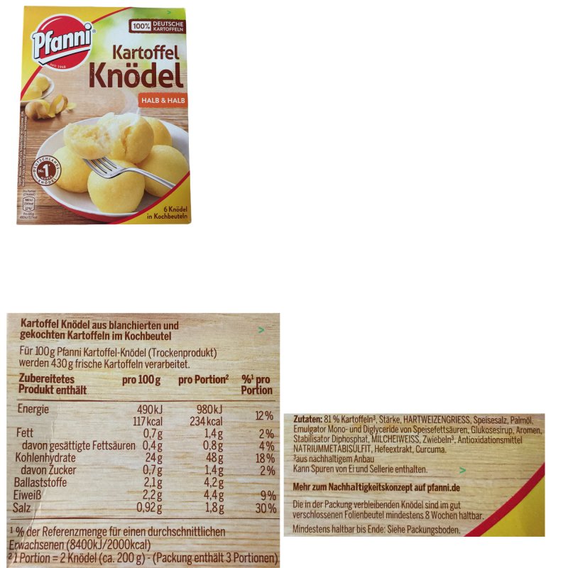 Pfanni Kartoffel Knödel Halb & Halb (200g Beutel)