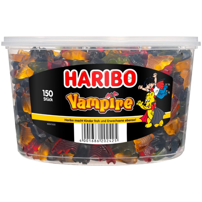 Haribo Vampis Vampire Lakritz-Fruchtgummi Mischung 1,2kg Runddose