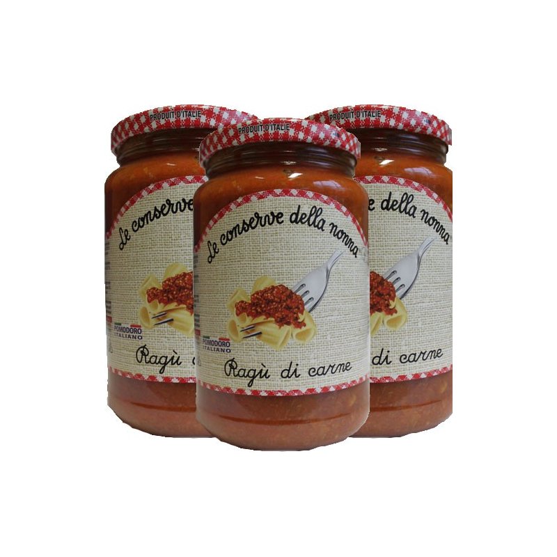 3x Conserve della nonna "Ragu di Carne", 350 g