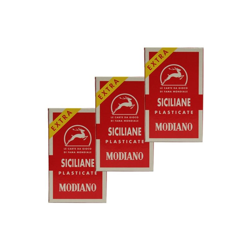 3x Modiano Scopa Karten "Siciliane n°96", 40 Karten