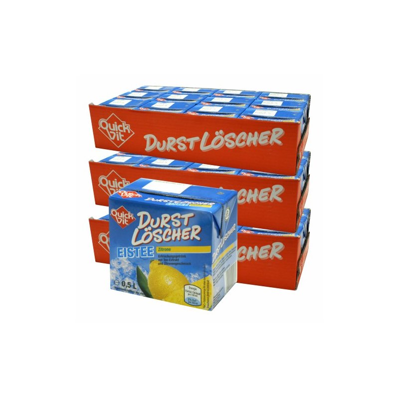 Quickfit Durstlöscher "Eistee Zitrone" Erfrischungsgetränk, 36x 500 m