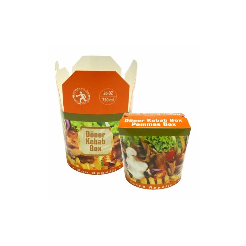 ILIPack Dönerbox Pommes Box Food Box, 16oz 450 ml, 500 Stück