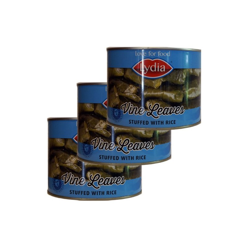 3x Lydia Vine Leaves Gefüllte Weinblätter mit Reis, 2000 g
