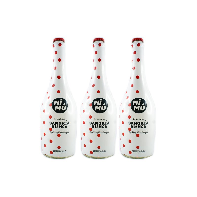 3x Nimú la autentica Sangria Blanca "Sangria weiß", aus weißwein, 750
