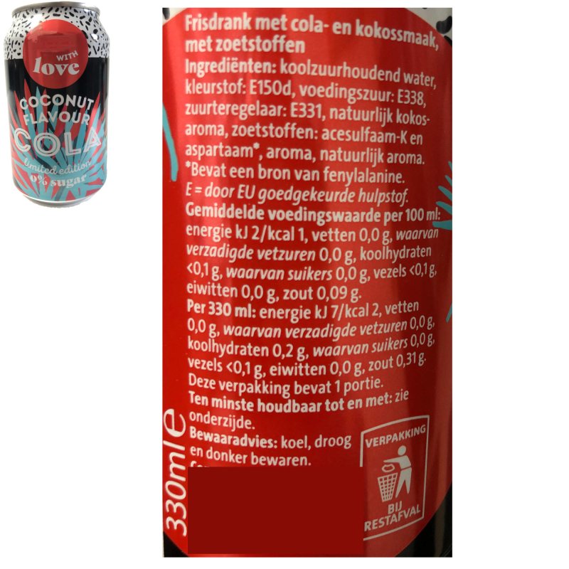 Coconut Flavour Cola 0% sugar Limited Edition