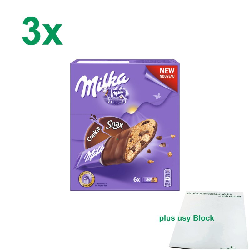 Milka Cookie Snax (165g Packung) 3er Pack